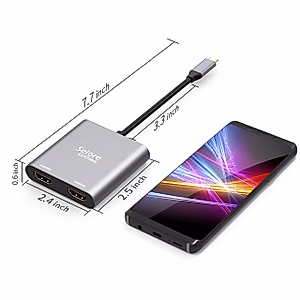 Selore&S-Global USB C to Dual HDMI Adapter 4K @60hz, Type C to HDMI Converter for MacBook Pro Air 2020/2019/2018,LenovoYoga 920/Thinkpad T480,Dell XPS 13/15/17,etc