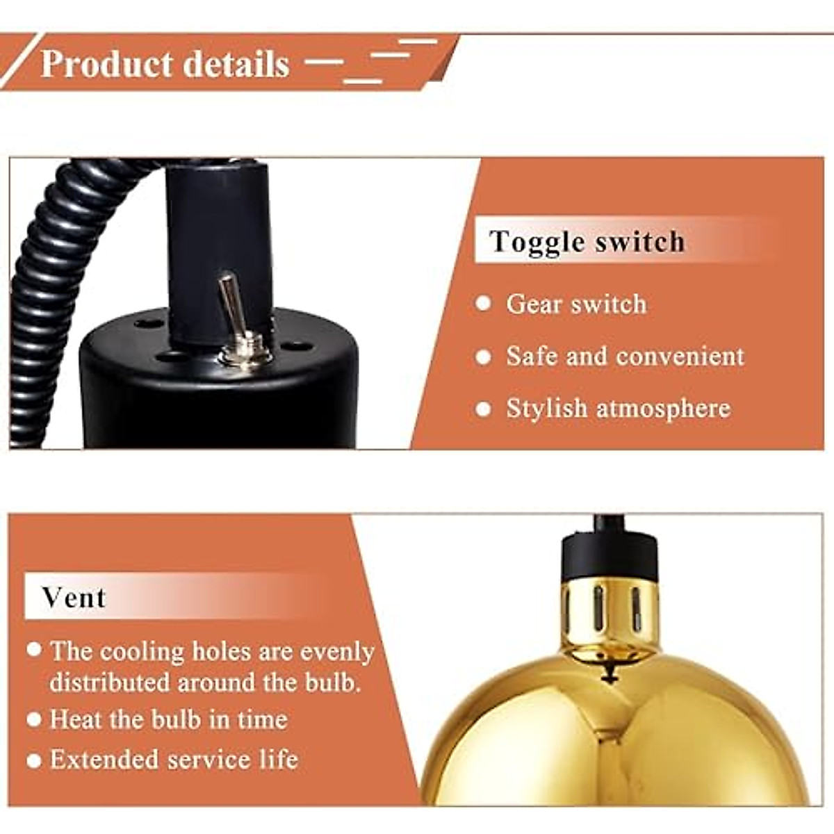 Food Heat Lamp Commercial Food Warmer Lamp 60-180Mm 290Mm Bulb Retractable Heat Lamps Catering Restaurant Or Home Food Warmers,