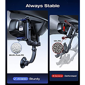 VICSEED for MagSafe Car Mount [Fit All Mirrors & Phones] Rearview Mirror Phone Holder for Car [20 Strong Magnets] Magnetic Rear View Mirror Phone Holder Hands Free 360° Rotatable Phone Mount for Car