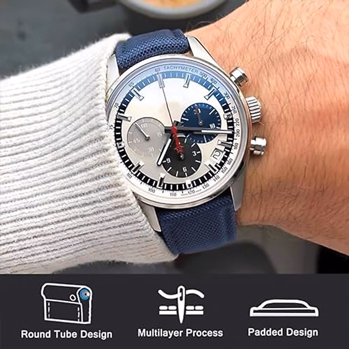 Ritche Christmas Gift 22mm Canvas Sailcloth Watch Band Quick Release Watch Strap for Men Women Watch Bands, White Elephant Gifts, Stocking Stuffers for Men