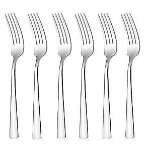 Dinner Forks set of 6,Stainless Steel Silverware Forks,Table Forks, 8 Inches, Silver,Dishwasher Safe