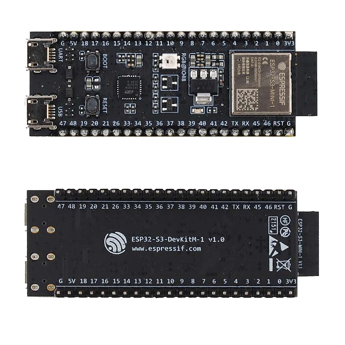 Geekstory ESP32-S3-DevKitM-1-N8, ESP32-S3-MINI-1/1U Development Board ESP32-S3FN8 Chip Module with 8 MB Flash for Arduino