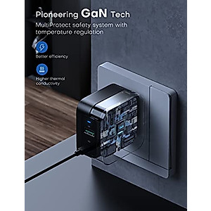 USB C PD Charger 65W, KOVOL Sprint USB Wall Charger, 2 Ports GaN III Fast Charger, USB C Travel Charger for MacBook Pro/Air, iPad Pro, iPhone 13/12/11, Dell XPS, Galaxy, Switch, and More