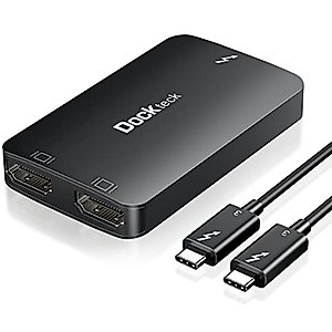 dockteck Thunderbolt 3 to Dual 4K 60Hz HDMI Adapter, Thunderbolt 3 Dock USB Type C to Dual HDMI 2.0 Adapter, Supports Up to Two Monitors on Mac and Some Windows