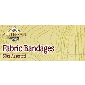 All Terrain Fabric Bandages, Latex-Free Flexible Protection, 30 Count, Assorted Sizes, Sterile