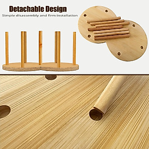 DIFENLUN Round Wooden 2 Compartment Coffee Table Organizer, Cup Dispenser Countertop, Disposable Paper Cup Holder, Lid Organizer for Restaurant Countertop Storage Supplies