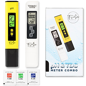 Fresco Dwell pH and TDS Meter Combo, Digital Water Tester with 3-in-1 TDS Meter, Professional High Accuracy Pen Type pH meter with ± 2% for Hou