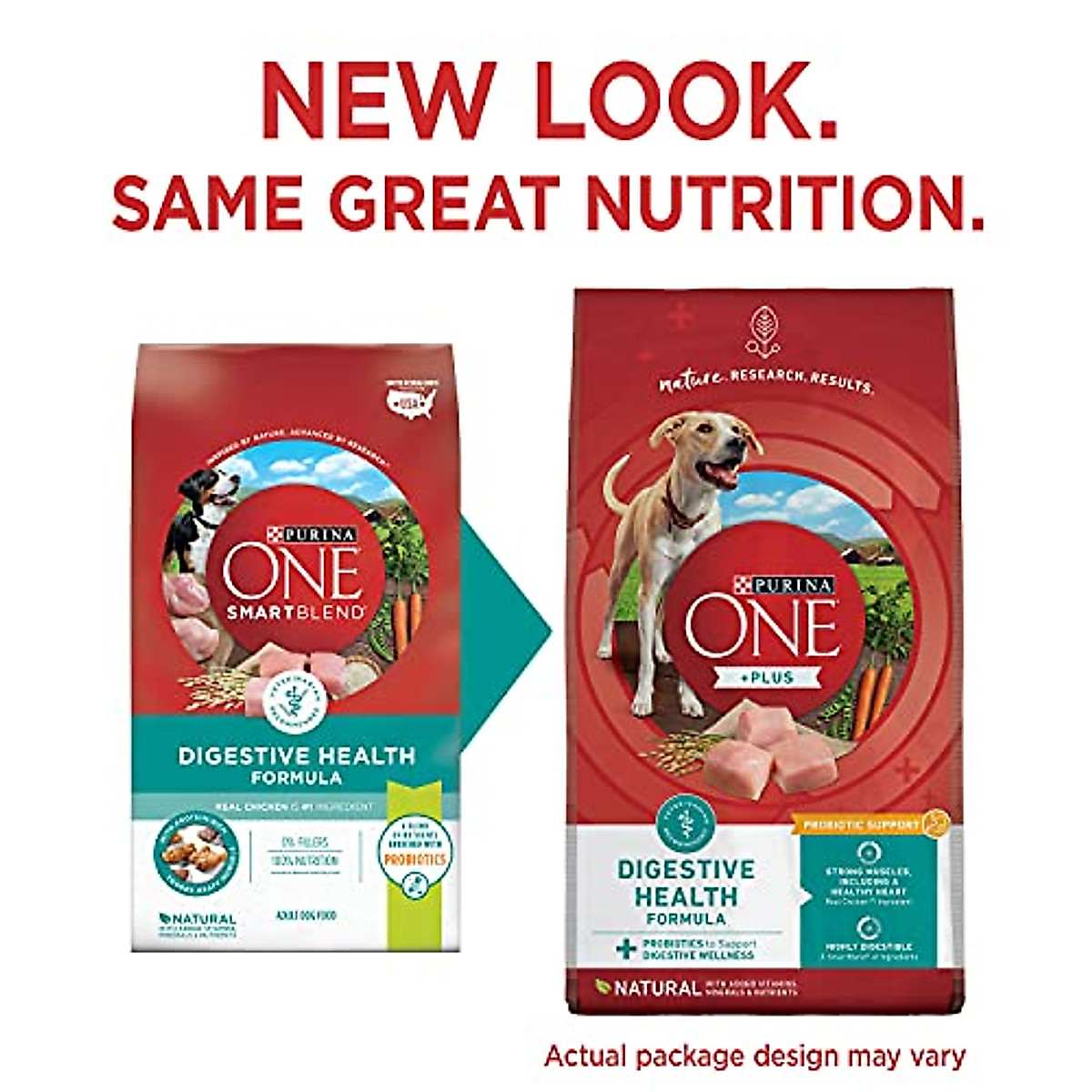 Purina One Plus Digestive Health Formula Dry Dog Food Natural with Added Vitamins, Minerals and Nutrients - 16.5 Lb. Bag