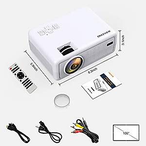 Projector, CRAZVIEW Projector with WiFi and Bluetooth, 7500L Mini Projector with 100” Screen, HD 1080P Supported Portable Projector Compatible with Fire Stick/HDMI/VGA/USB/AV/PS4/iOS & Android