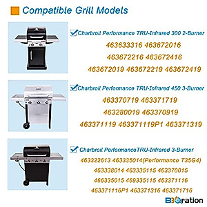 BBQration Grill Parts Replacement for Charbroil Performance TRU‑Infrared 2-Burner Gas Grill 463633316 463672016 463672019 463672219 463672419 463672216 463672416