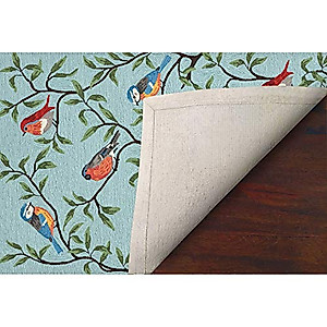 Liora Manne 2270/04 Aqua Ravella Bird on Branches Indoor/Outdoor Rug, 2' X 3', Blue
