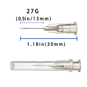 100Pack 27Ga 1/2 inch Needle Luer Lock Lab Dispensing Accessories for Measuring,Refilling Inks