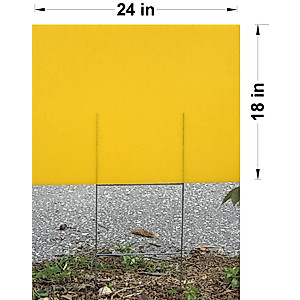 Yard Signs Pack of 10 (Yellow) 18x24 inches Corrugated Plastic & 10 Stake 30 Inches Tall for Garage Sale, for Rent, Open House, Estate Sale, Now Hiring, or Political Signs