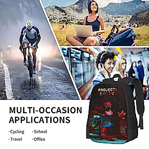 Boxy Boo Backpack for School Cartoon Bookbag 3D Double-Side Large Capacity Lightweight Travel Casual Daypack (A)