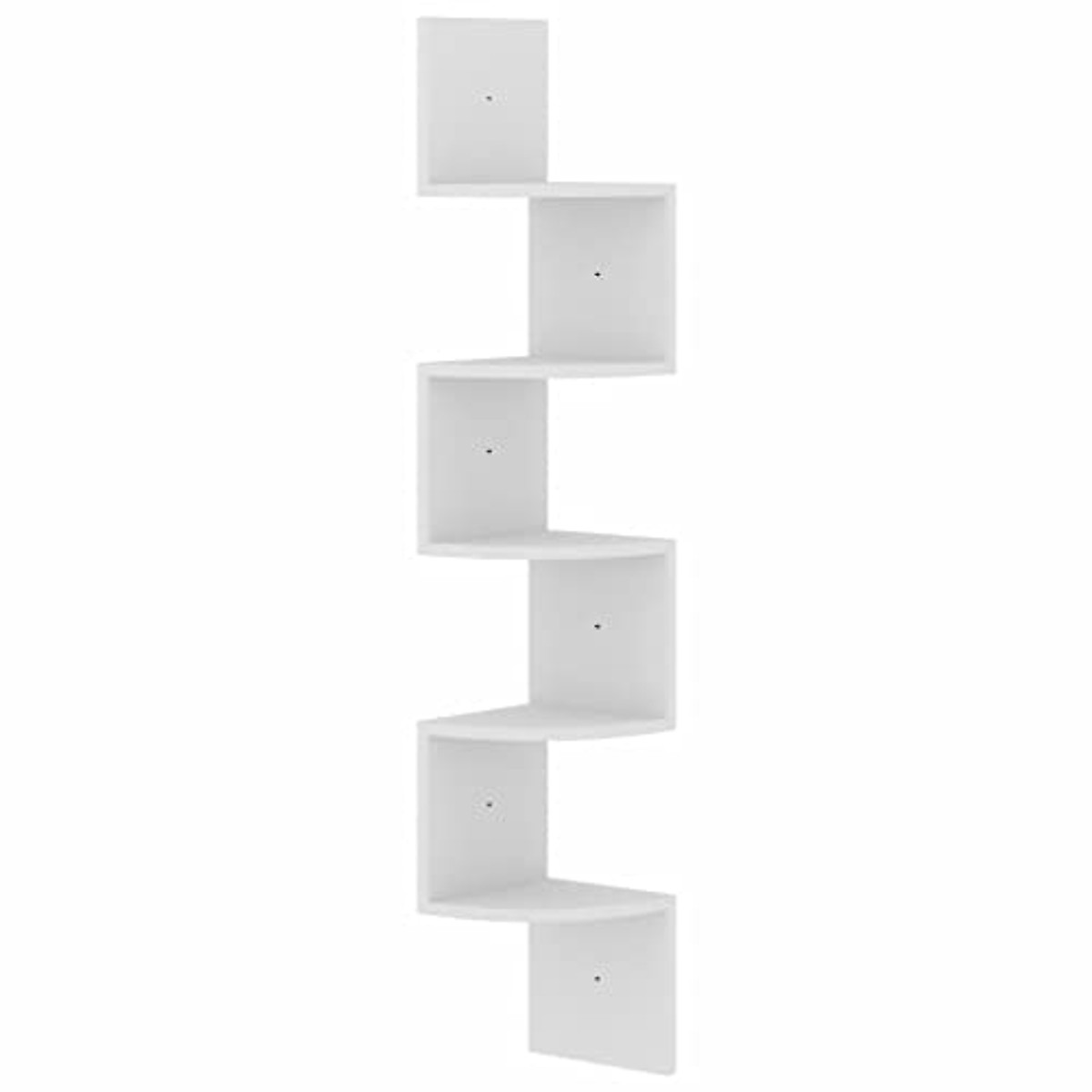 Wall Corner Shelf,Wall Decor,Floating Shelves,Wall Mounted Shelves,Storage Display Shelf,Shelving Rack,for Living Room,Bathroom,Office,White 7.5"x7.5"x48.4" Engineered Wood