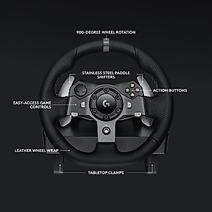 Logitech G920 Driving Force Racing Wheel and Pedals, Force Feedback + Logitech G Driving Force Shifter - Xbox Series X|S, Xbox One and PC, Mac - Black