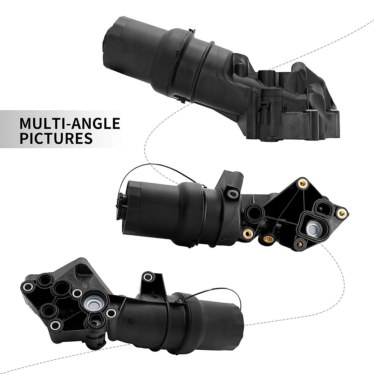Upgraded Engine Oil Filter Base 07K115397D Filter Housingg Assembly by Sikawai Fit for 2006-2010 VW Mk5 Jett-a Golf Beetle 2.5L