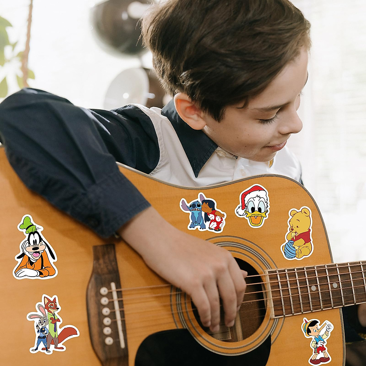 100pcs Disney Cartoon Stickers Gifts for Kids Girl, Cute Princess Waterproof Vinyl Decal for Teen Laptop Water Bottle Bike Guitar Phone Skateboard Luggage (100 Cartoon)