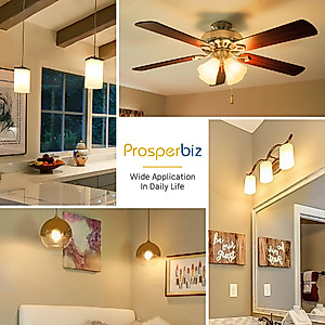 Prosperbiz E12 Ceiling Fan Light Bulbs Dimmable, 60w Equivalent LED Bulb, Warm White 3000K, E12 Small Base Candelabra A15 LED Round Light Bulb, 600 Lumen, Pack of 3