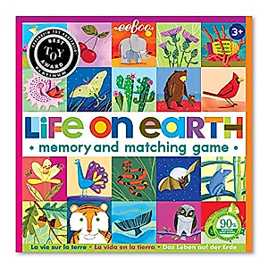 eeBoo: Life on Earth, Memory & Matching Game, Developmental and Educational, 24 Pairs to Match, Single or Multiplayer Function, for Ages 3 and up