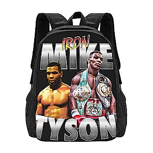 NEWCREATEES Laptop Backpacks Mike Boxer Tyson Unisex Backpack Multipurpose Double Shoulder Bag for Travle Camping Hiking Work Gifts