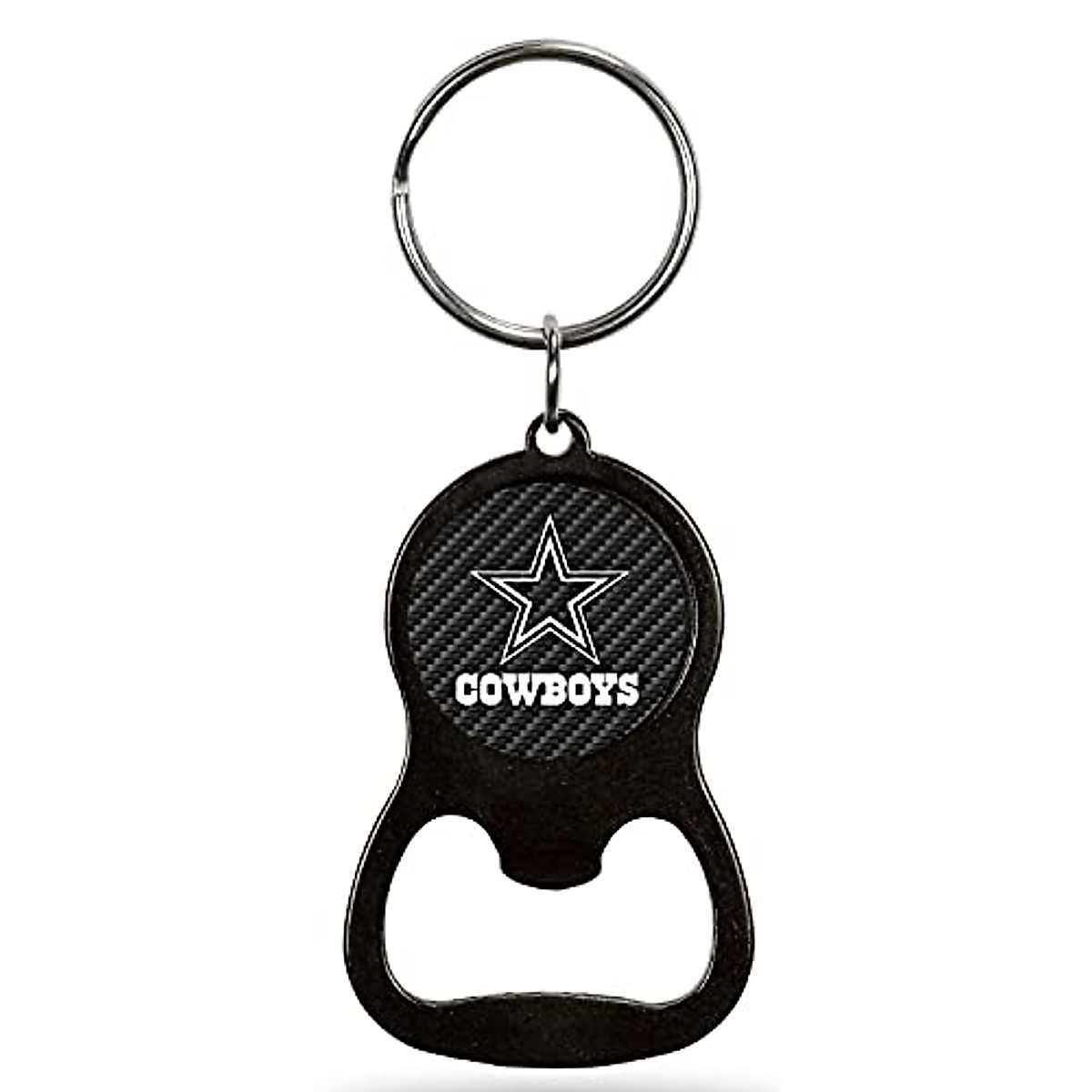 Rico Cowboys - Carbon Fiber Design - Colored Bottle Opener Keychain (Black) BOC1801CF Cowboys - Carbon Fiber Design - Colored Bottle Opener Keychain (Black)