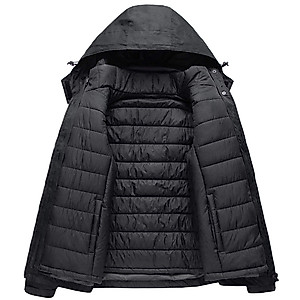 CREATMO US Women's 3 in 1 Waterproof Ski Jacket Windproof Snow Coat Black 2XL