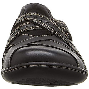 Clarks womens Ashland Spin Q Slip On Loafer, Black, 8 Wide US