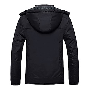 GEMYSE Men's Mountain Waterproof Ski Snow Jacket Winter Windproof Rain Jacket (Black,Small)