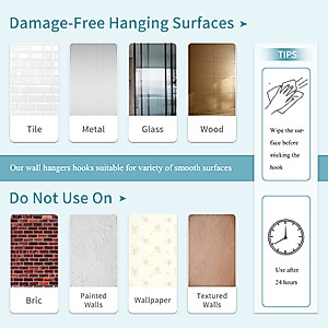 PINKG 12pcs Multicolor Adhesive Hooks Heavy Duty Wall Hooks Towel Waterproof Hooks for Hanging Coat, Towels, Hats, Keys, Shower, Kitchen, Living Room, Depot, Black, White, Gray, Pink, Blue, Navy Blue