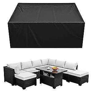 iCOVER Patio Furniture Cover, 76"x76" Square/Round Patio Table Cover, Easy On/Off, Waterproof Dustproof Cover for Outdoor Dining Table Set, Sectional Sofa Set