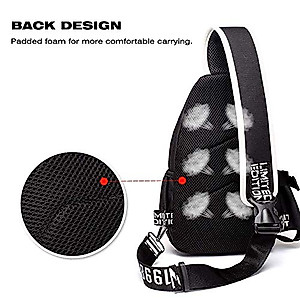 Casual Sling Bag for Women Men, Small Chest Pack for Travel Sport College School (Keep Going)