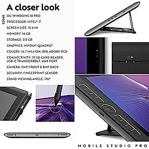 Wacom Mobile Studio Pro 16" Windows 10, Intel Core i7, 512GB SSD: Second Generation, Black