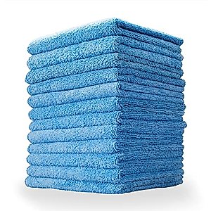 Aero Cosmetics All-Purpose Microfiber Cleaning Towels (12-Pack) Cleaning Cloth for Wet or Waterless Wash - Highly Absorbent, Lint-Free, Car, RV, Motorcycle, Kitchens, Bathrooms