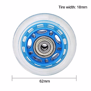 YOZUMD 6.2cm Office Transparent Silent Mute Caster Wheel Luggage Cart Trolley Skate Accessory Blue