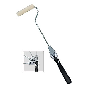 ROLLINGDOG Mini Roller - 4Inch Extender Multi Angle Long Handle with Velour Paint Cover for Detail Painting at Awkward Corners and Architrave, Behind Radiators(Overall Length 19In)