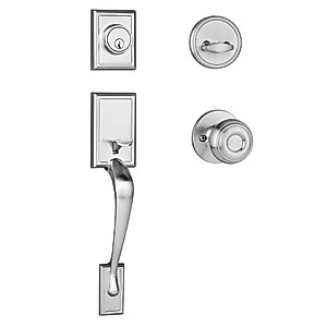 Dynasty Hardware RID-SIE-100-US15 Ridgecrest Front Door Handleset, Satin Nickel with Sierra Knob