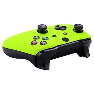 eXtremeRate Soft Touch Lime Yellow Front Housing Shell Faceplate, Comfortable Soft Grip Replacement Kit Cover for Xbox One S X Wireless Controller Model 1708 - Controller NOT Included