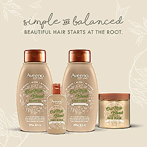Aveeno Farm-Fresh Oat Milk Overnight Hair Mask with Oat Extract & Almond Milk, Hydrating Treatment for Dry Damaged Hair, Safe for Color-Treated Hair, Sulfate, Paraben & Dye-Free
