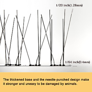 OFFO Bird Spikes with Stainless Steel Base, Durable Bird Repellent Spikes Arrow Pigeon Spikes Fence Kit for Deterring Small Bird, Crows and Woodpeckers, Covers 41 inches(104cm)