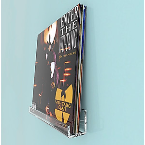 Dezeqo 6 Pack Vinyl Record Wall Mount Shelves, 12'' Clear Acrylic Vinyl Record Holder Display Shelf, Floating Vinyl Record Shelf, Kids Book Shelf, Floating Wall Shelves for Bathroom Bedroom Kitchen