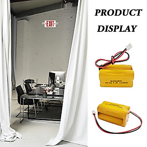 GLESOURCE 4.8 Volt Exit Sign Battery Replacement Compatible for BL93NC487 Lithonia ELB B006 Lithonia ELBB006 ELNICD48700 Exit Sign with Emergency Lights (2 Pack)