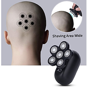 Electric Shaver for Men 6 in 1 Rotary Cordless Rechargeable Shaver Grooming Kit Multifunctional Electric Razor Wet & Dry Razor for Men Electric Razor