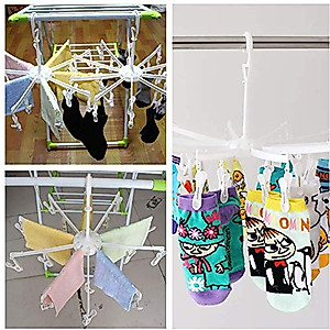 DurReus Foldable Clip Drip Laundry Hanger Portable Plastic Hanging Dryer with 20 Clips for Drying Cloth Diapers,Baby Clothes,Bras,Underwear,Hat,Gloves,Socks