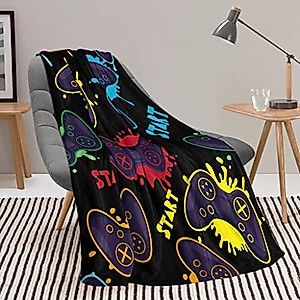 Gaming Blanket Boys Girls Gamer Blankets Boys at Work Travel Soft Gamer Blanket Fleece Cozy Video Game Blankets Gift for The Ultimate Gamer for Kids Teens Son Husbands Men Boyfriends