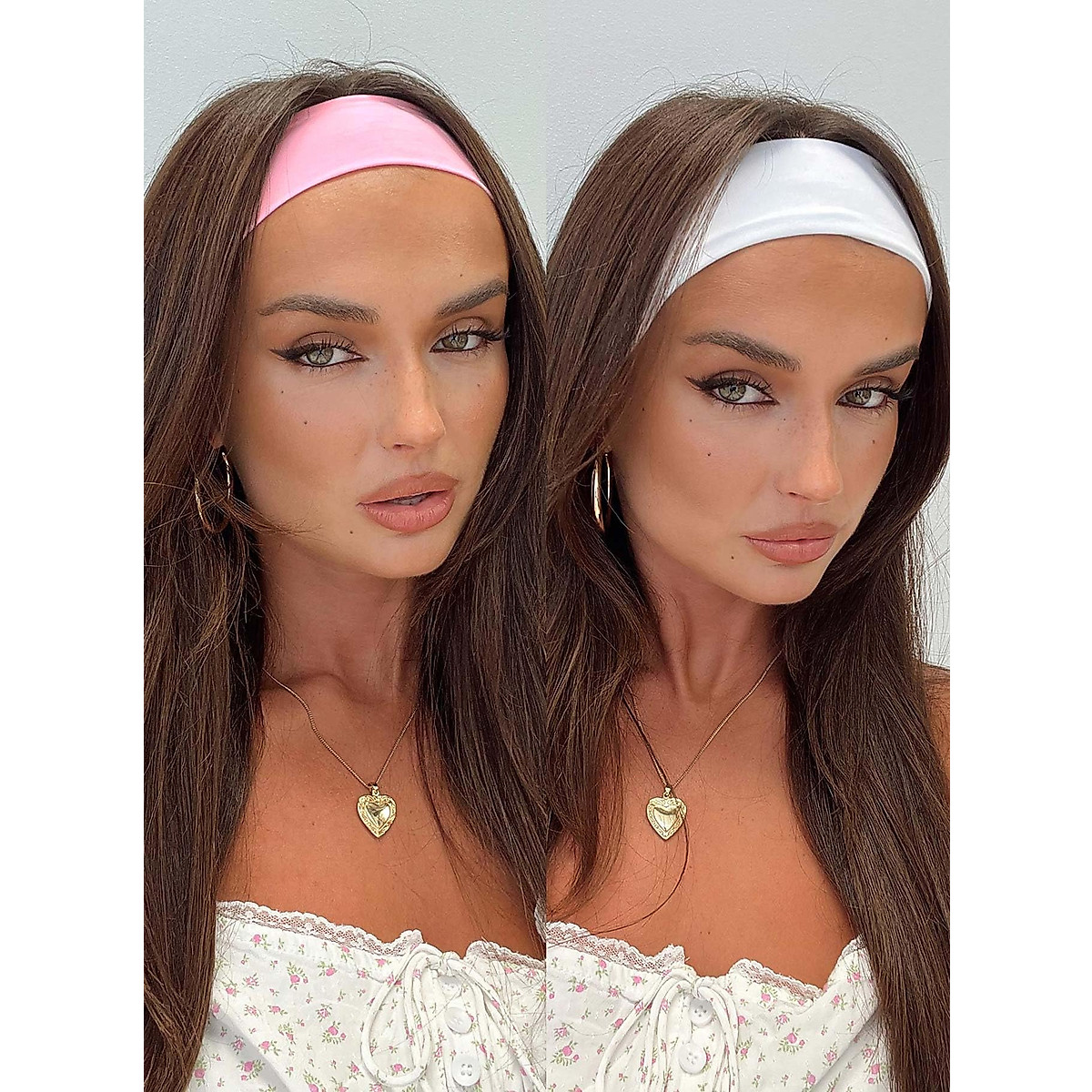 Bmobuo Women's Soft Fabric Cloth Headbands - 6Pcs Yoga Sport Hair Accessories, Black White 90s Style