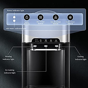Antarctic Star 3-in-1 Water Cooler Dispense with Built-in Ice Maker, 3 Temperature Settings - Hot, Cold & Ice Holds 3 - 5 Gallon Bottles for Home, Kitchen,School, ETL(Stainless Steel)
