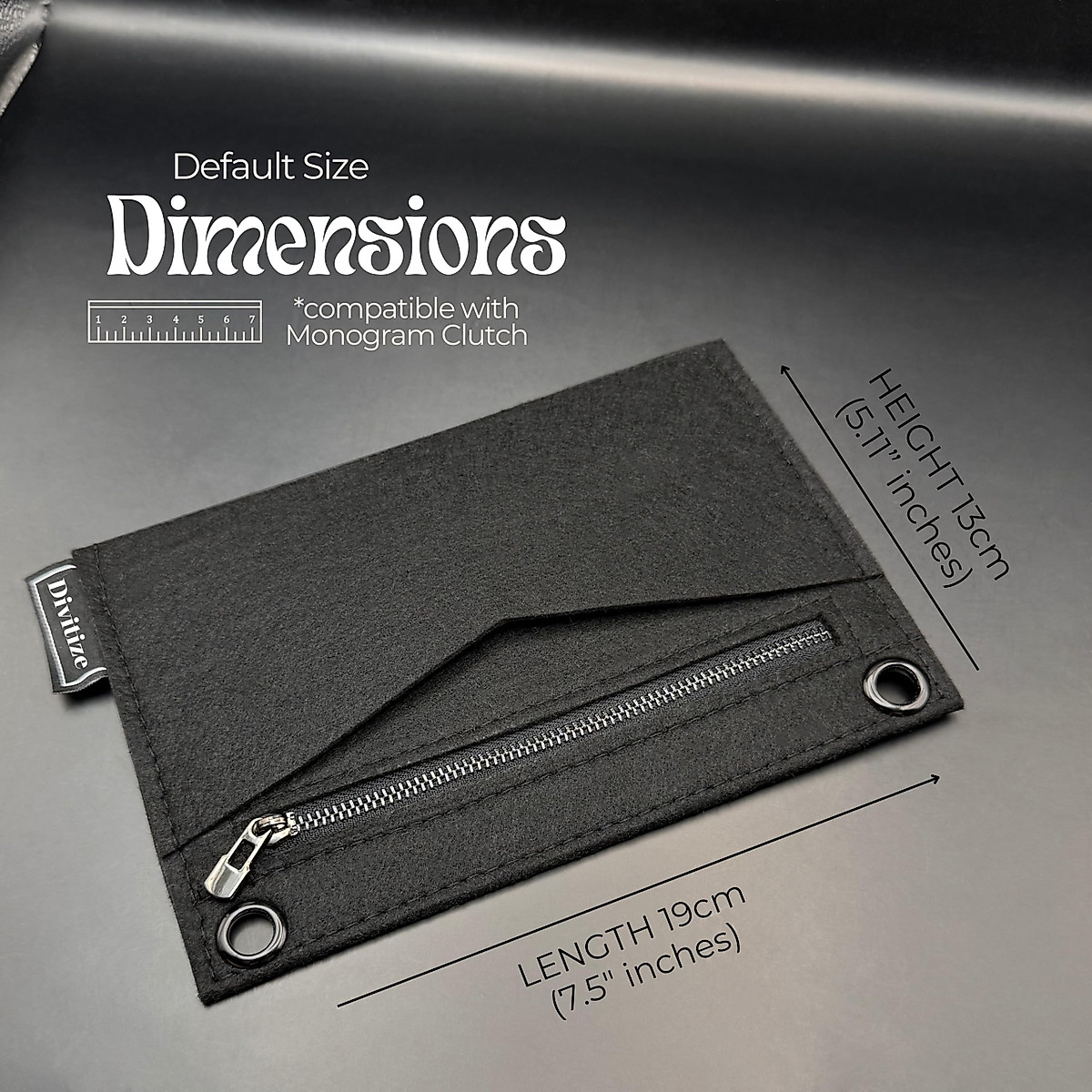 Divitize Purse Insert compatible with Envelope Clutch Insert with Chain, Cassandra Clutch Insert with Matte Black Chain, Monogram Clutch Conversion Kit Wallet on Chain