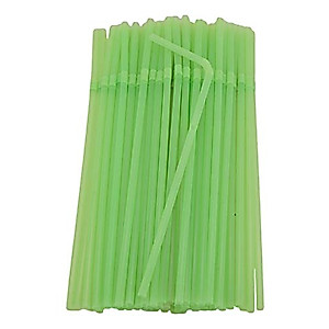 Flexible Plastic Drinking Straws (Assorted Neon) Bendable Disposable BPA Free Bendy