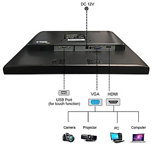 17-inch HDMI Resistive Touch Screen POS LED Monitor with VGA and HDMI Port and Cable, for Office, Retail, Restaurant, Bar, Gym, Warehouse